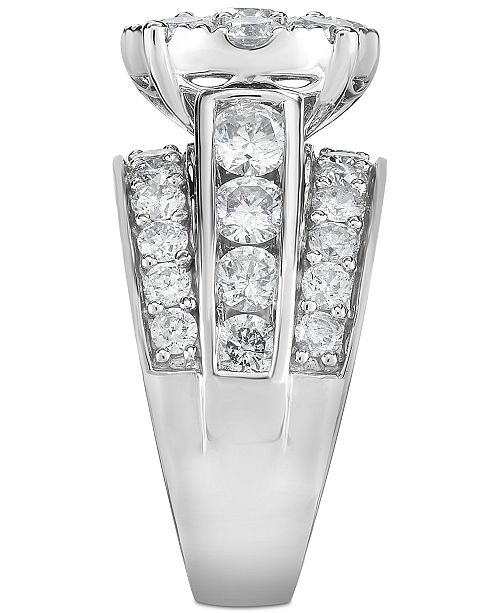 TruMiracle Diamond Flower Cluster Engagement Ring (4 ct. t.w.) in 14k ...