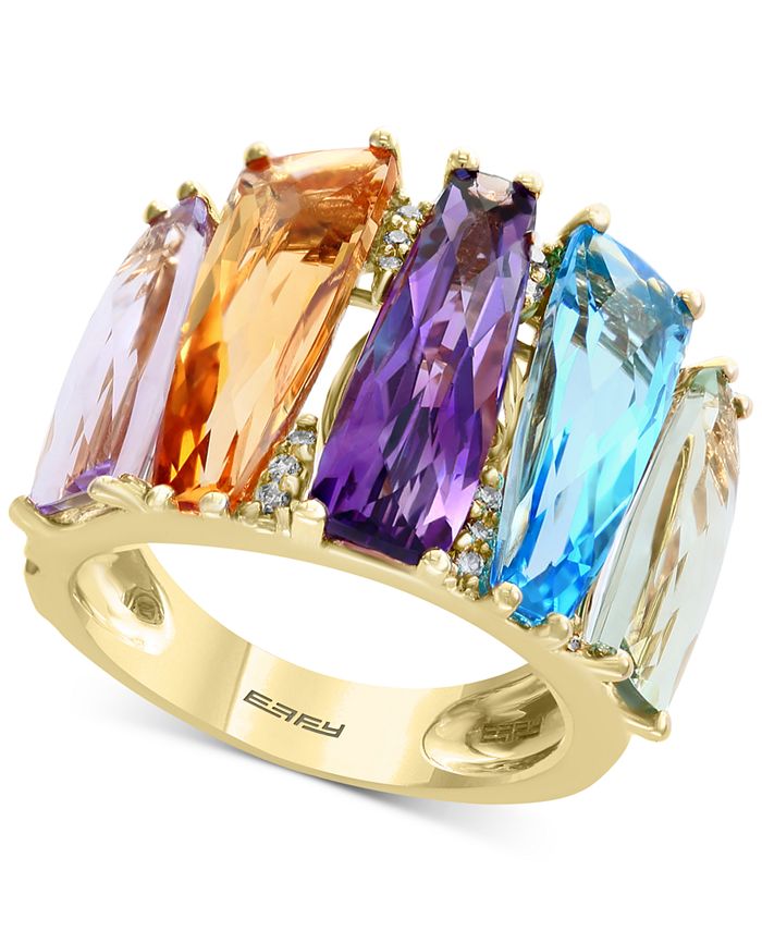 EFFY Collection Mosaic by EFFY® Multi-Gemstone (10-1/4 ct. t.w.) & Diamond Accent Statement Ring ...