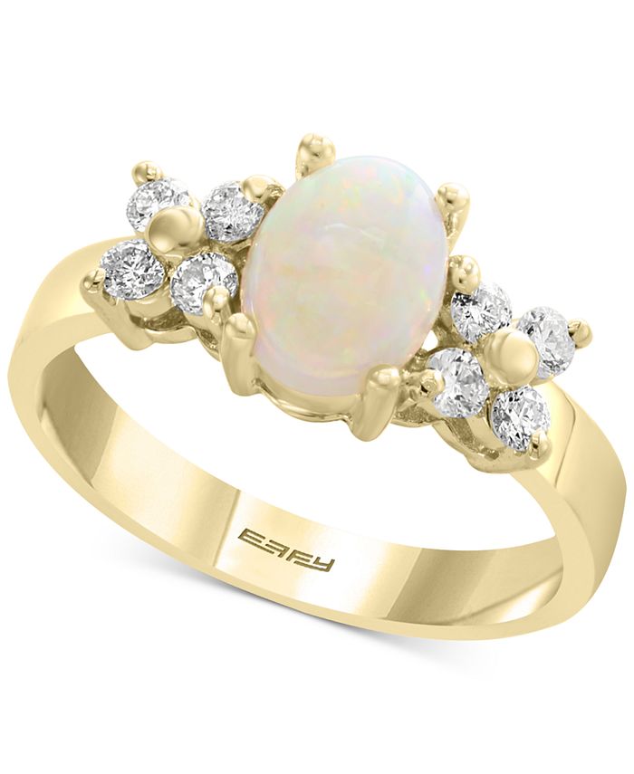 EFFY Collection EFFY® Opal (2/3 ct. t.w.) & Diamond (1/3 ct. t.w.) Ring ...