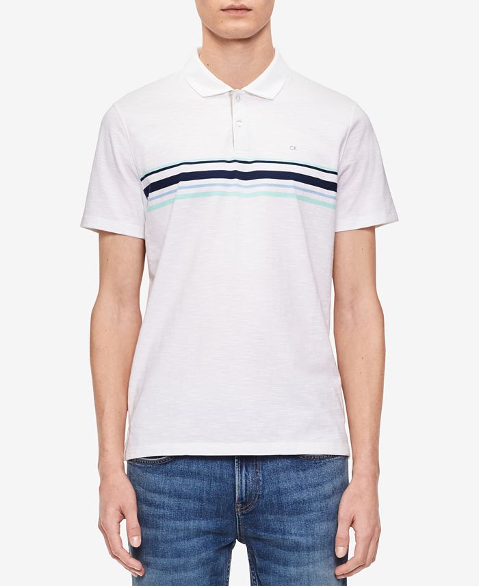 Calvin Klein Mens Striped Polo Macys