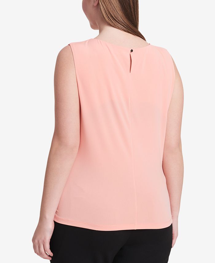 Calvin Klein Plus Size Pleated Shell - Macy's