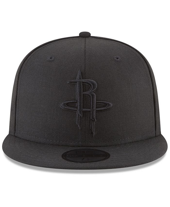 New Era Houston Rockets Blackout 59FIFTY Fitted Cap - Macy's