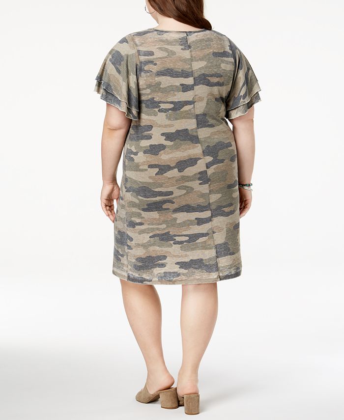 Lucky Brand Trendy Plus Size Camo-Print Dress - Macy's