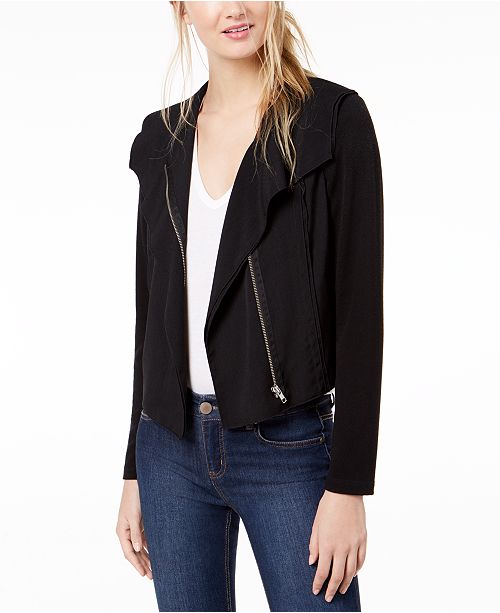 Bar III Knit Moto Jacket, Created for Macy's - Jackets - Women - Macy's