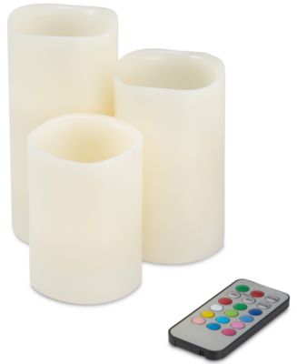 4-Pc. Color Changing Flameless LED Candles Set & Remote Control - Macy's