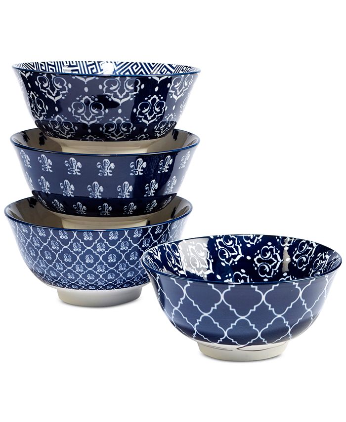 Certified International 4-Pc. Blue Indigo Tidbit Bowls Set - Macy's