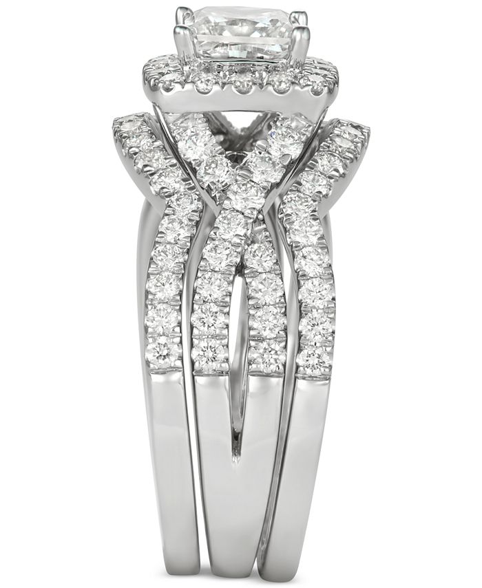 Macy's Diamond 3Pc. Bridal Set (2-1/4 ct. t.w.) in 14k White Gold - Macy's
