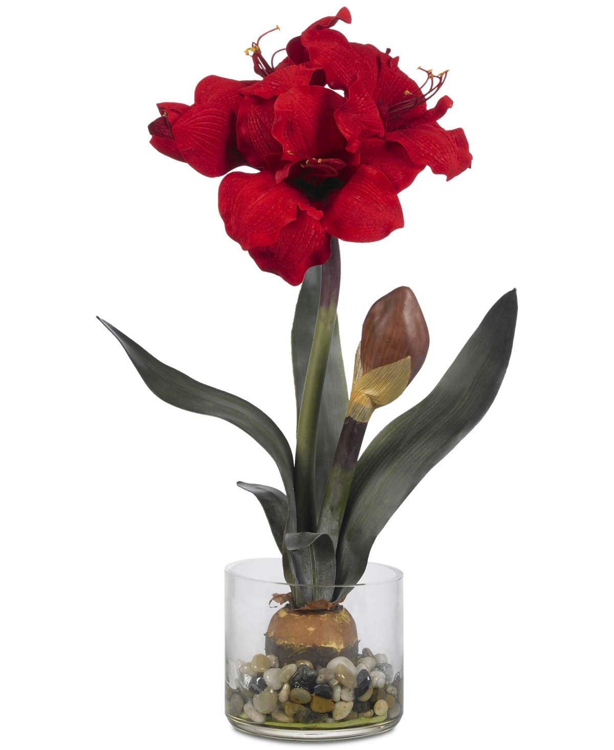 Click here for Nearly Natural Artificial Amaryllis in Round Vase... prices