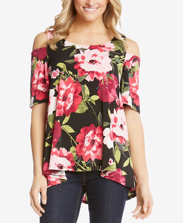 Karen Kane High Low Cold Shoulder Top Macys