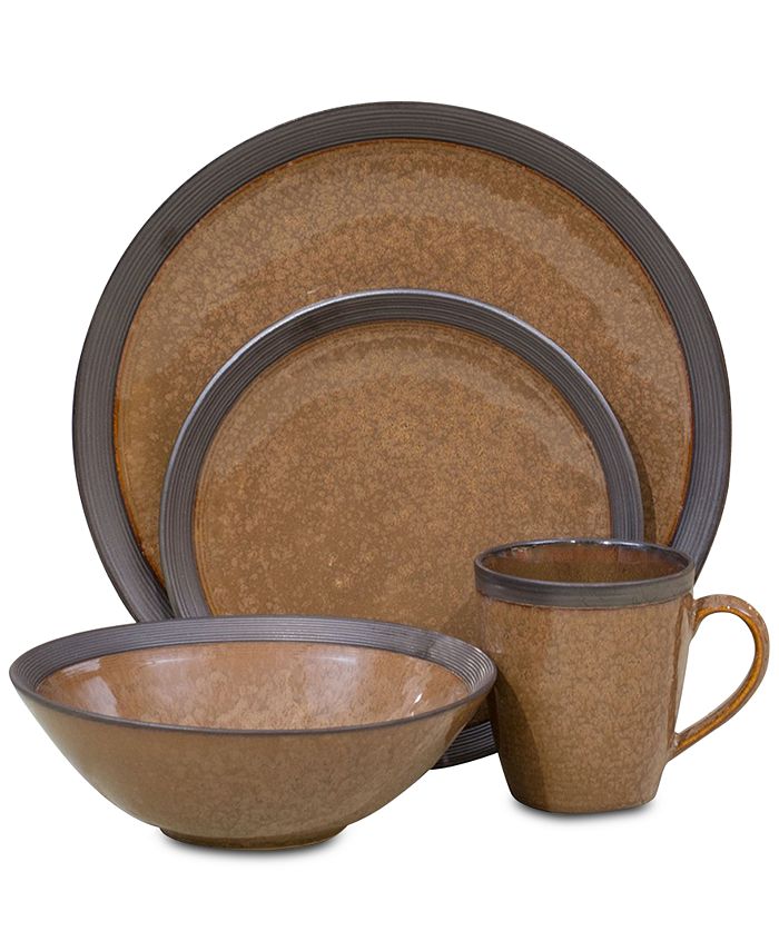 Sango Omega Cocoa Brown 16-Pc. Dinnerware Set - Macy's