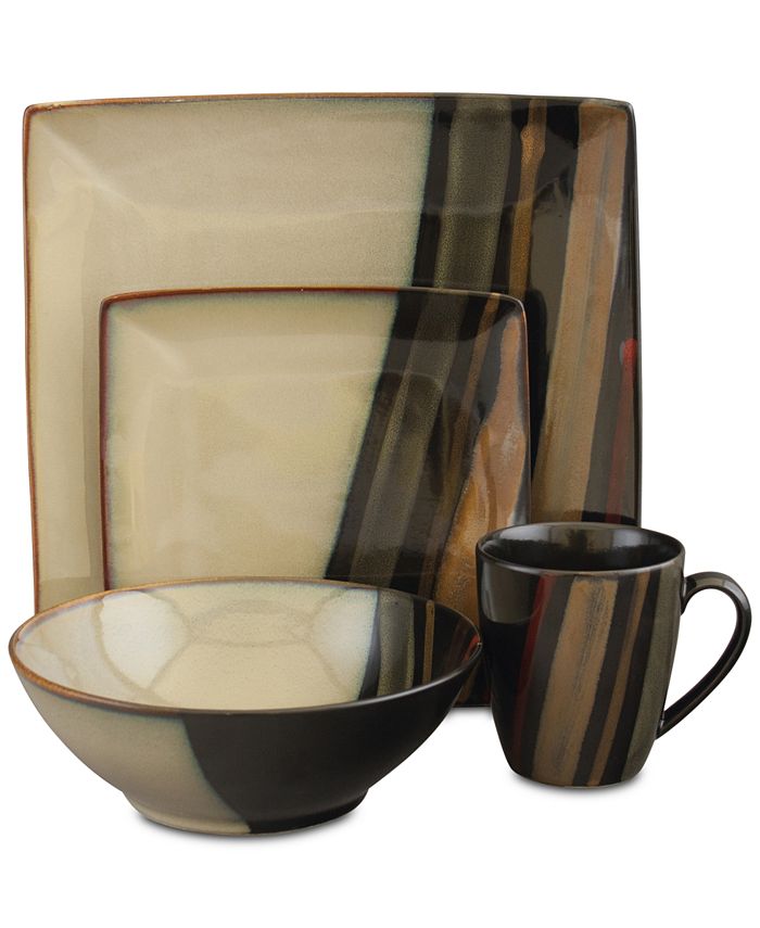 Sango Avanti Black 16-Pc. Dinnerware Set - Macy's