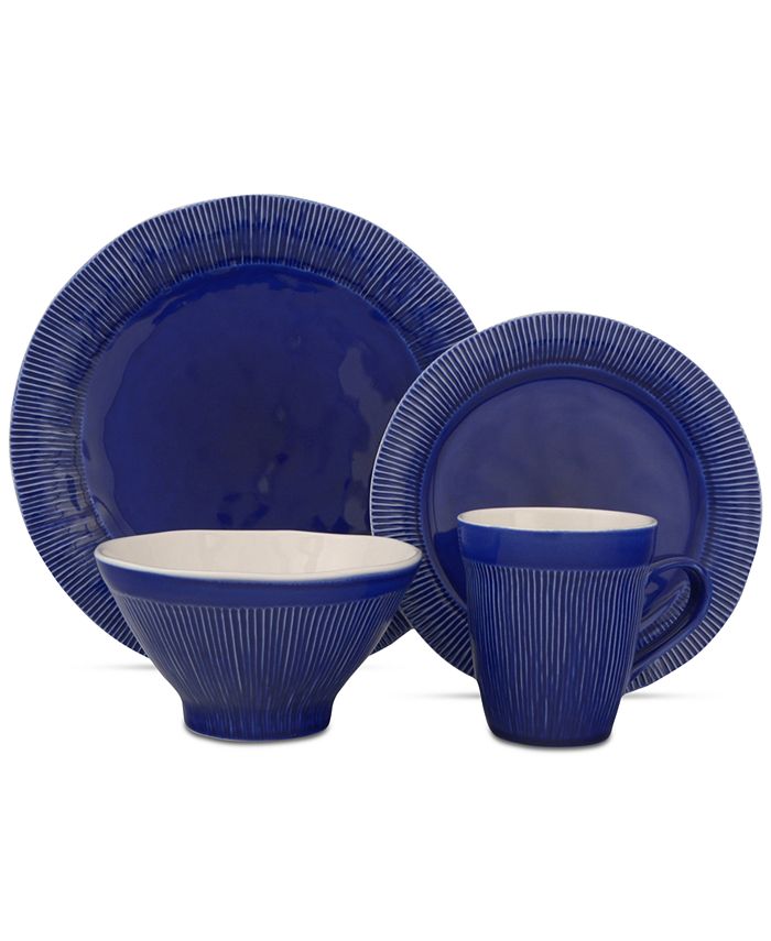 Sango Chromatic Blue 16-Pc. Dinnerware Set - Macy's