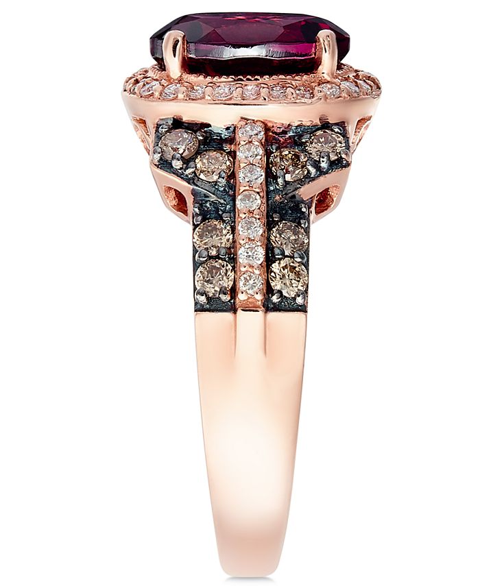 Le Vian Raspberry Rhodolite® Garnet, Chocolate and White Diamond Oval ...