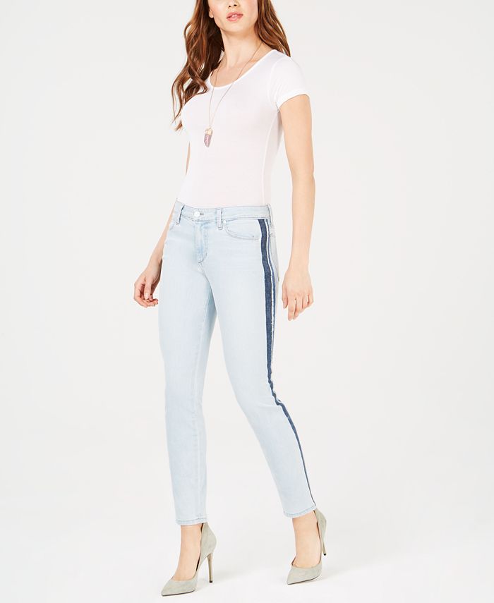 Joe's Jeans The Icon Colorblock Striped Ankle Skinny Jeans - Macy's
