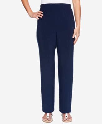 Alfred Dunner Petite Pull-On Straight-Leg Pants - Macy's