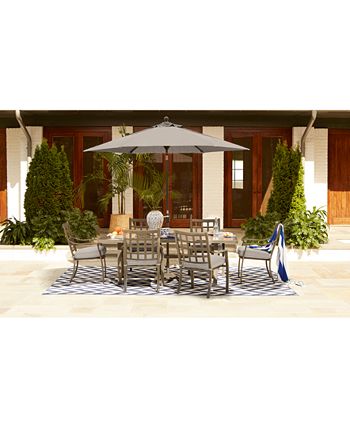 Agio Highland Aluminum Outdoor 9-Pc. Dining Set (64" Square Dining ...