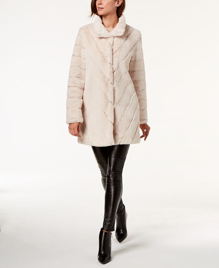 Calvin Klein Faux-Fur Coat - Macy's