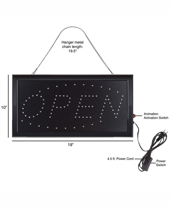 Trademark Global Open Lighted Neon Electric Display Sign with Animation ...