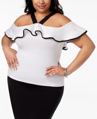 Rebdolls Plus Size Off-The-Shoulder Ruffle Top - Macy's