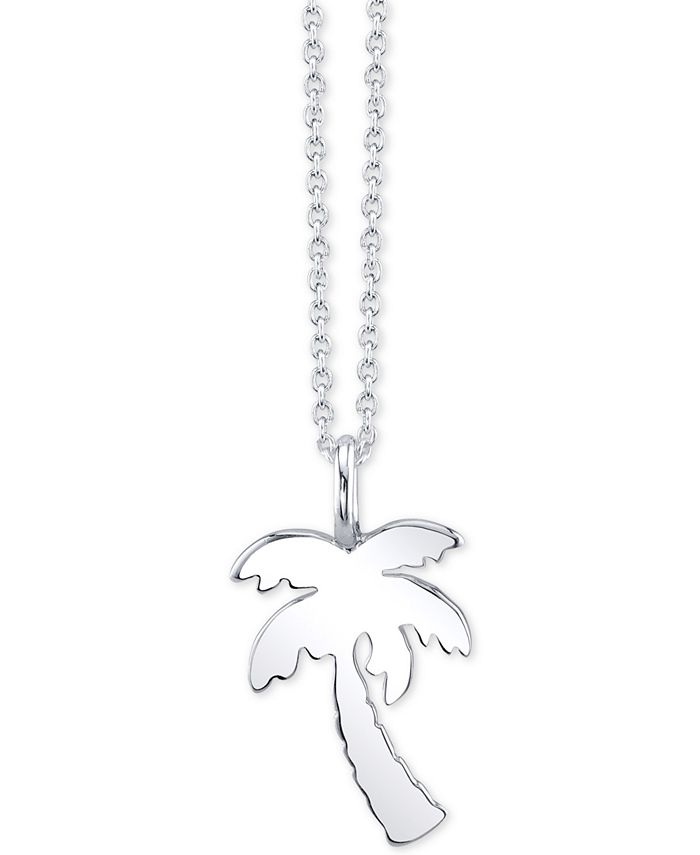 Unwritten Palm Tree 18" Pendant Necklace in Sterling Silver - Macy's