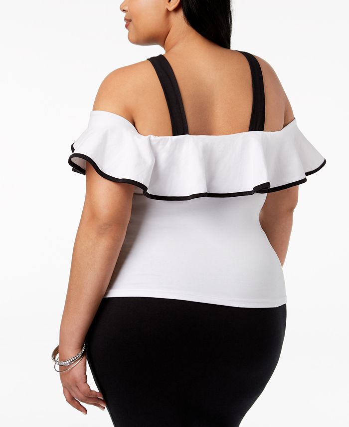 Rebdolls Plus Size Off-The-Shoulder Ruffle Top - Macy's