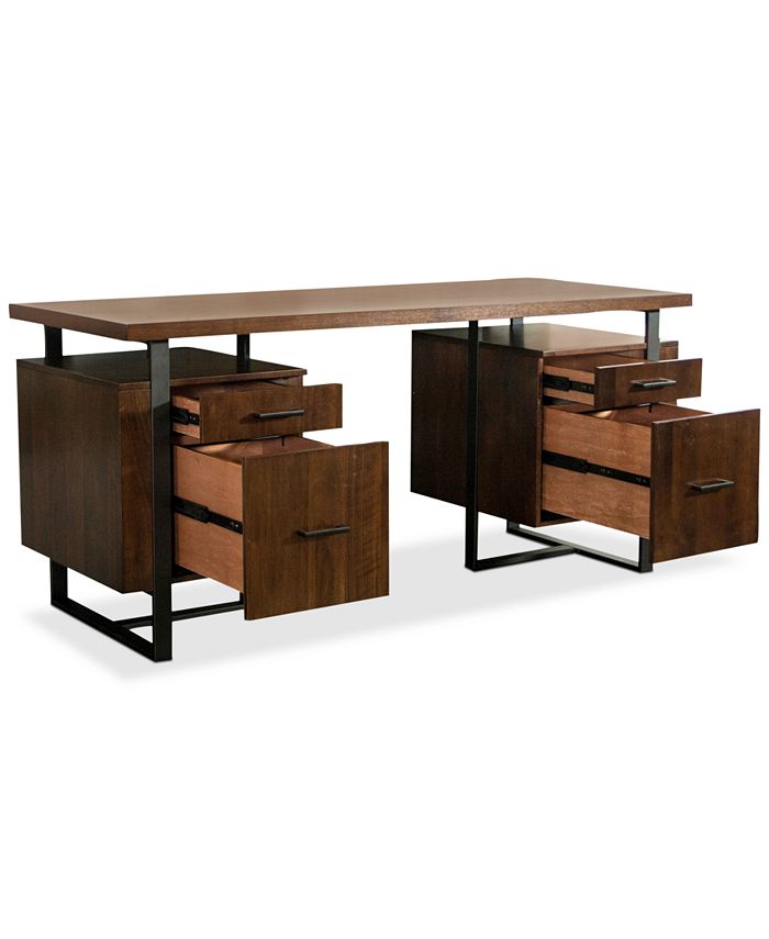 Furniture Valencia Home Office Double Pedestal Desk - Macy's