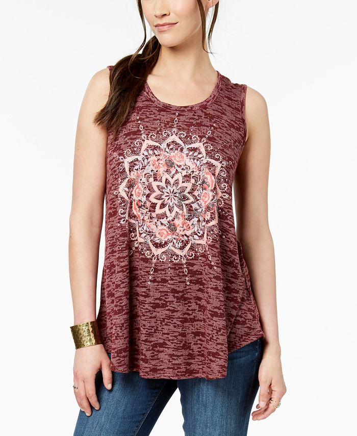 Style & Co Petite Printed Swing Tank Top, Created for Macy's - Macy's