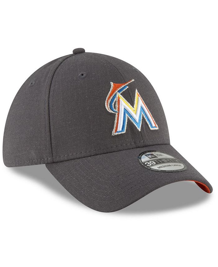 New Era Miami Marlins Charcoal Classic 39THIRTY Cap - Macy's