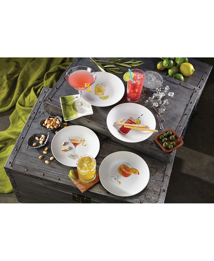 Rachael Ray Cocktails 4-Pc. Stoneware Party Plate Set - Macy's