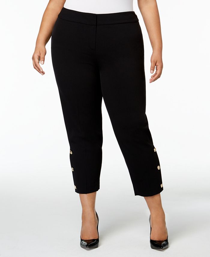 Nine West Plus Size Button-Hem Ankle Pants - Macy's