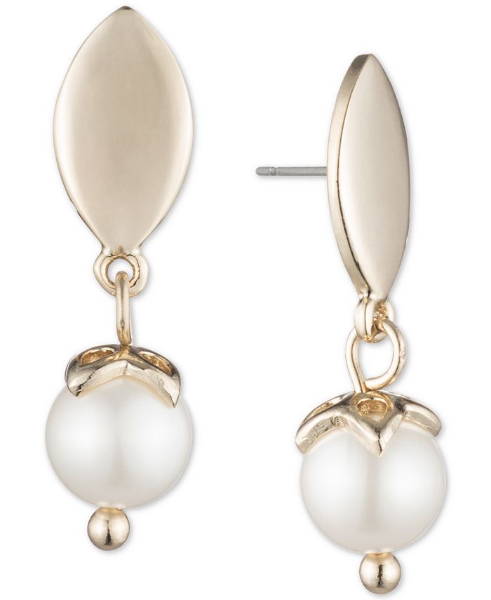 Ivanka Trump Gold-Tone Imitation Pearl Drop Earrings - Macy's
