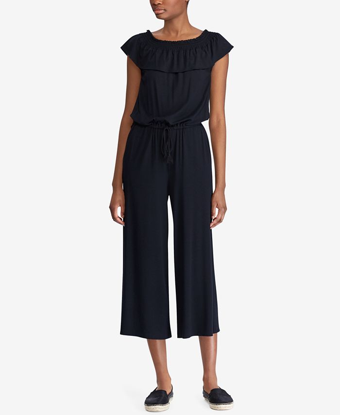 Lauren Ralph Lauren Ruffled Off-The-Shoulder Jumpsuit - Macy's