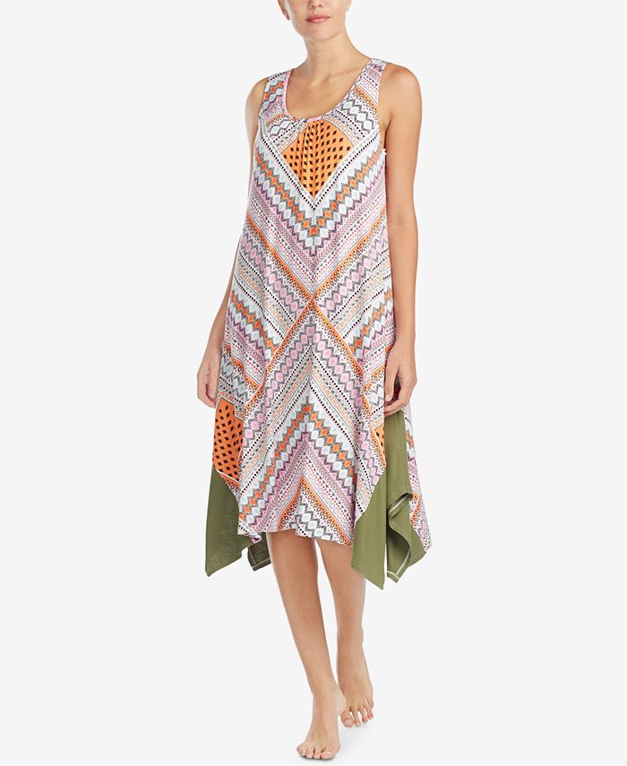 Ellen Tracy Sleeveless Asymmetrical-Hem Nightgown - Macy's