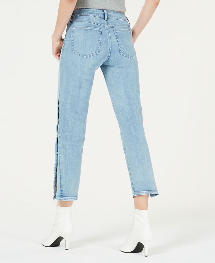 Rewash Juniors' Striped Snap-Side Jeans - Macy's