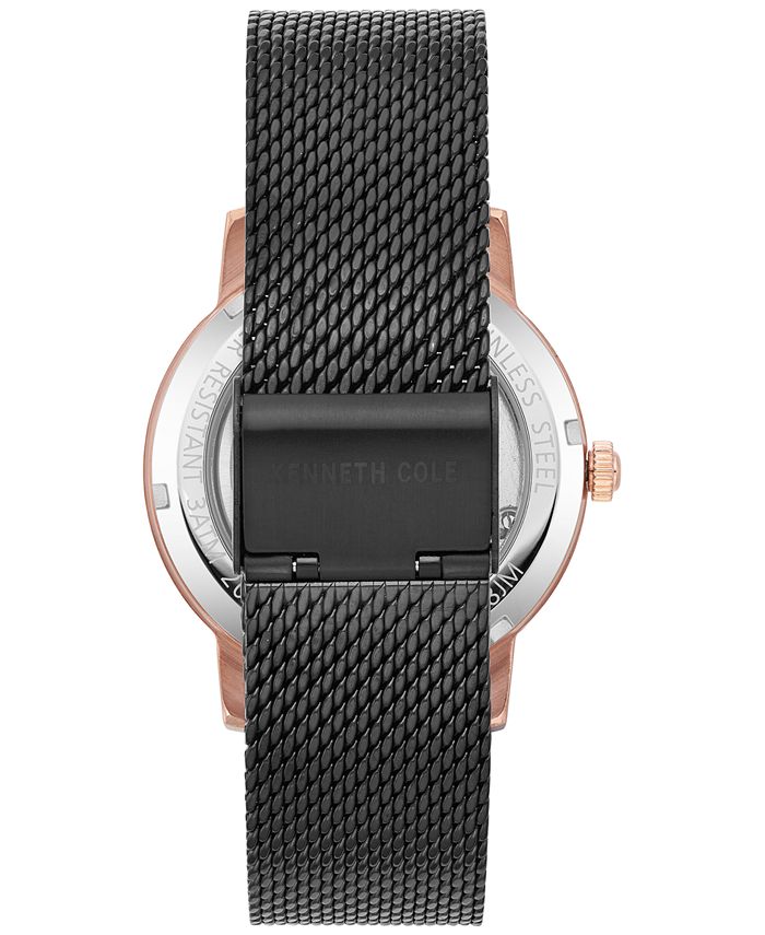 Kenneth Cole New York Men's Automatic Black Stainless Steel Mesh ...