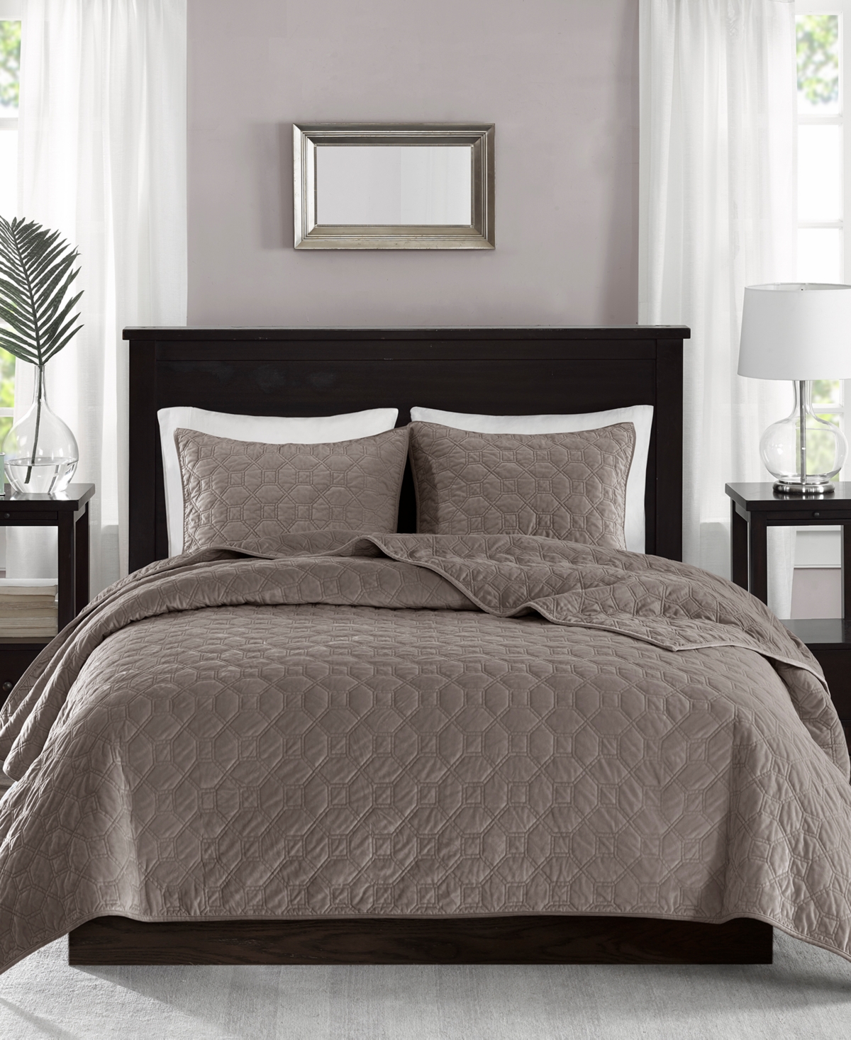 Click here for Madison Park Harper Quilted Velvet 3-Pc. Quilt Set... prices