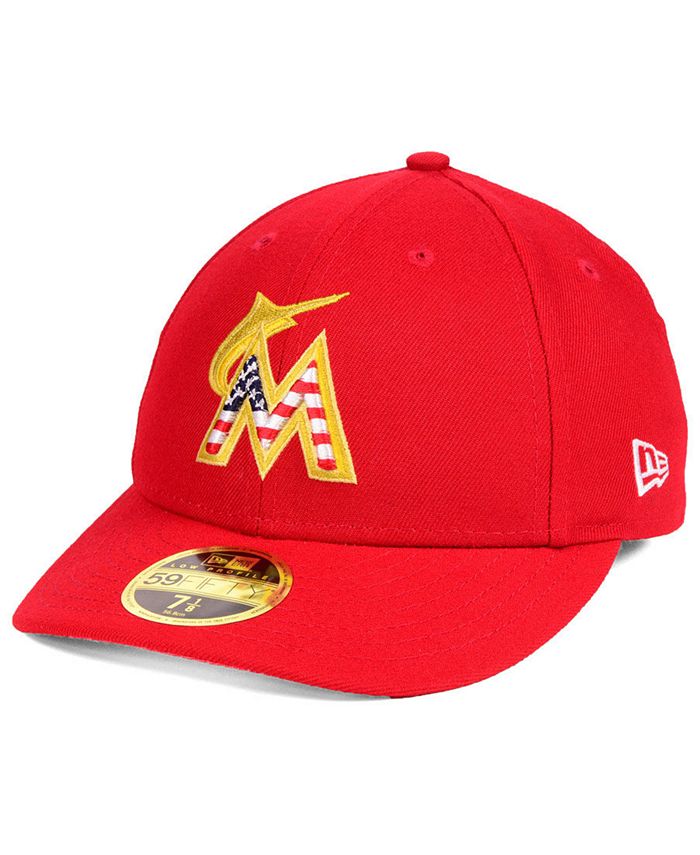New Era Miami Marlins Stars and Stripes Low Profile 59FIFTY Fitted Cap ...
