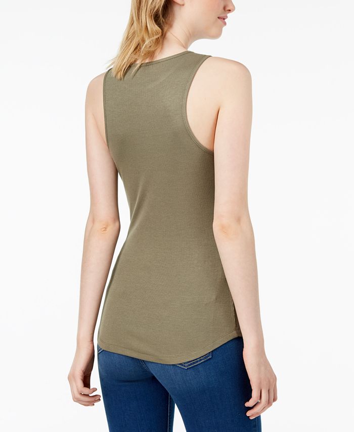 Bar III Ribbed Tank Top, Created for Macy's & Reviews - Tops - Women ...