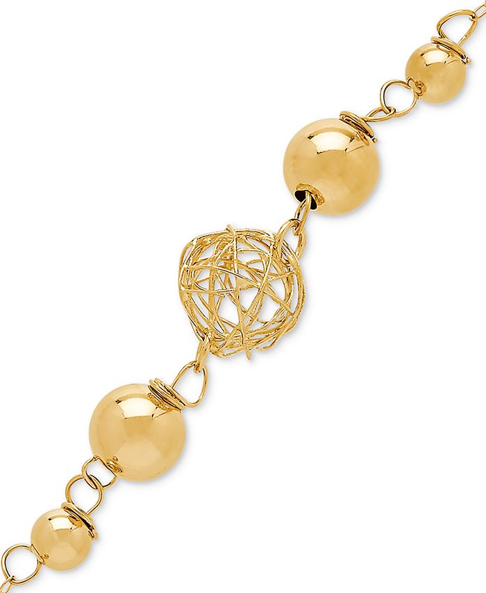 Italian Gold Polished Bead Chain Bracelet in 14k Gold - Macy's