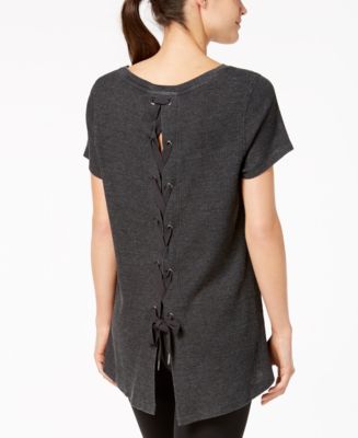 Calvin Klein Performance Lace-Up-Back Top - Macy's