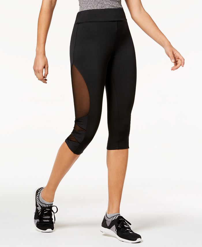 Material Girl Juniors' Mesh-Panel Cropped Leggings, Created for Macy's ...