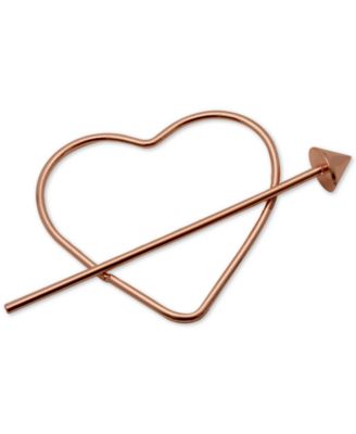 GUESS Rose Gold-Tone Heart & Arrow Hair Pin - Macy's