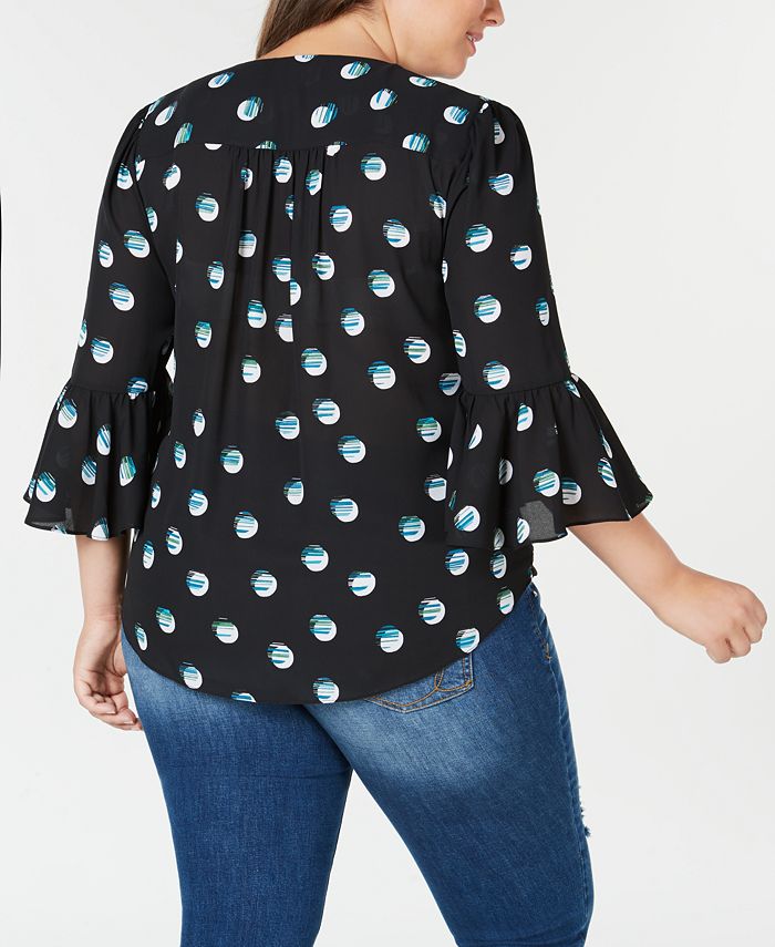 INC International Concepts I.N.C. Plus Size Ruffle-Sleeve Surplice Top ...