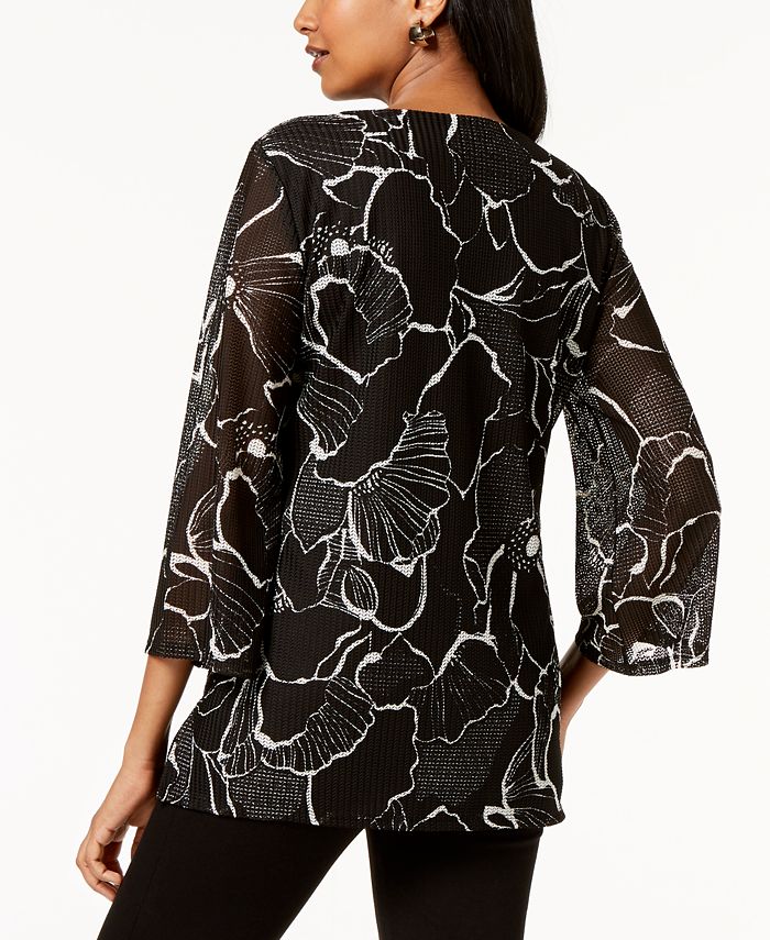 JM Collection Printed Textured Tunic, Created for Macy's - Macy's