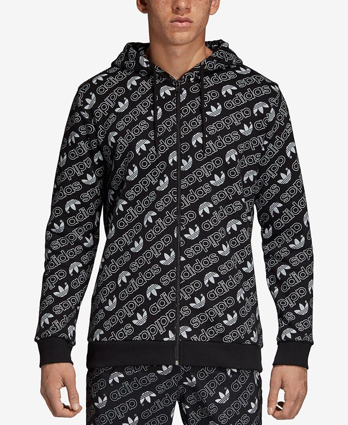 adidas Men's Logo-Print Hooded Windbreaker - Macy's