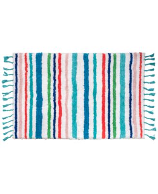 Dena Tropical Cotton Stripe 20" x 30" Bath Rug - Macy's