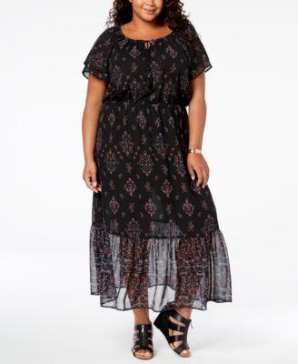 Style & Co Plus Size Printed Maxi Dress, Created for Macy's - Macy's