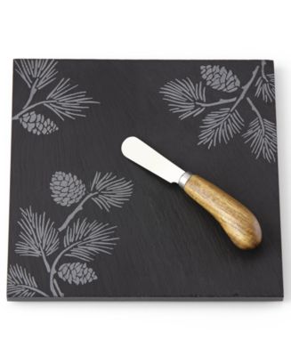 Lenox Alpine Pinecone Slate Cheeseboard with Knife - Macy's