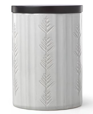 Lenox Alpine Carved Large Canister with Wood Lid - Macy's