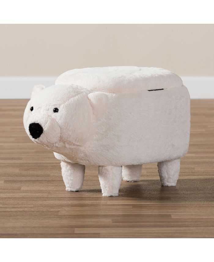 Furniture Kewl Polar Bear Storage Ottoman - Macy's